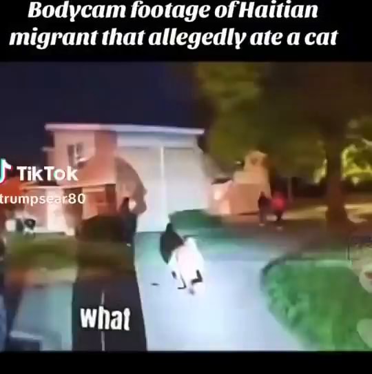Bodycam footage of Haitian migrant that allegedly ate a cat I whai - iFunny