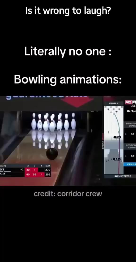 Is it wrong to laugh? Literally no one Bowling animations: om credit ...
