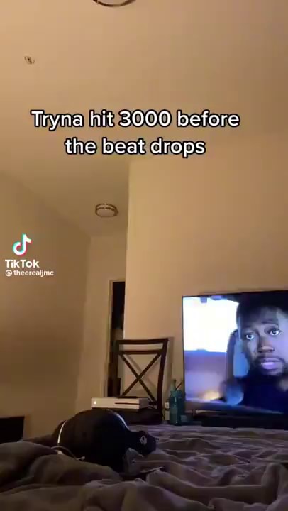 Tryna hit 3000 before the beat drops cf TikTok - iFunny