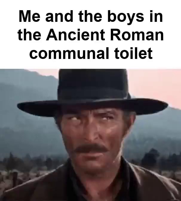 Me and the boys in the Ancient Roman communal toilet - iFunny