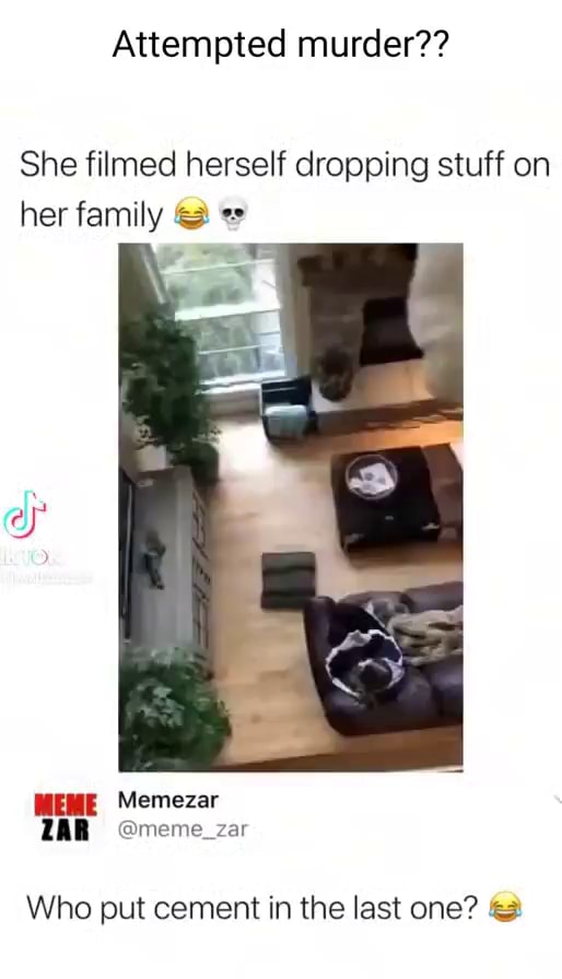Attempted murder?? She filmed herself dropping stuff on her family ...