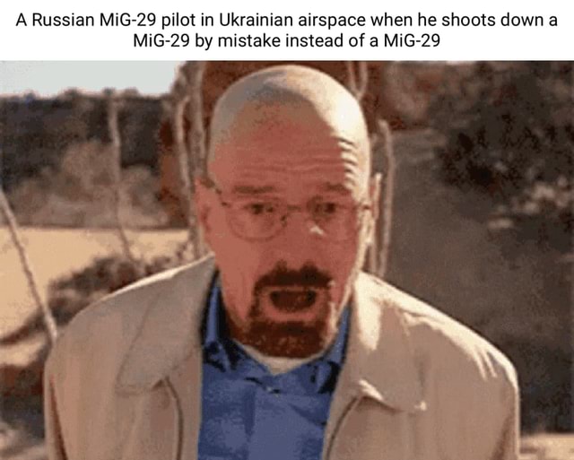A Russian MiG-29 pilot in Ukrainian airspace when he shoots down a MiG ...