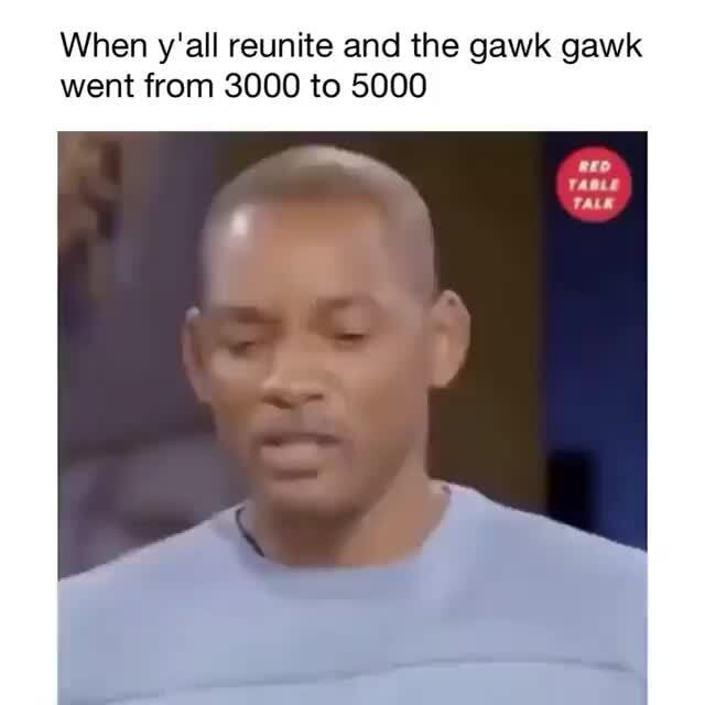 When y'all reunite and the gawk gawk went from 3000 to 5000 - iFunny