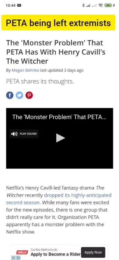 PETA being left extremists The 'Monster Problem' That PETA Has With ...