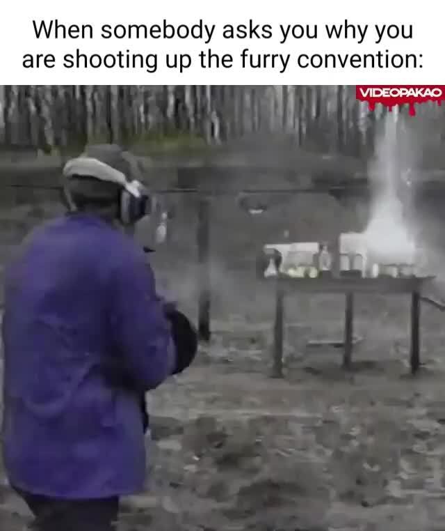 When somebody asks you why you are shooting up the furry convention ...