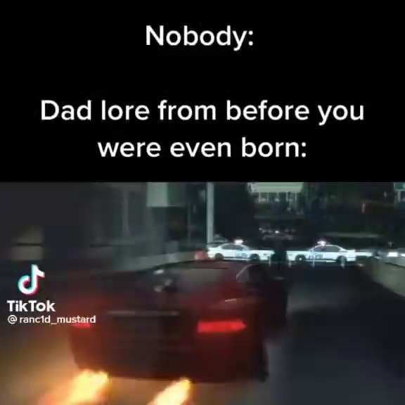 Nobody: Dad lore from before you were even born: TikTok @ rancid, - iFunny
