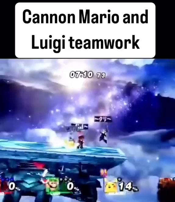 Cannon Mario and Luigi teamwork - iFunny