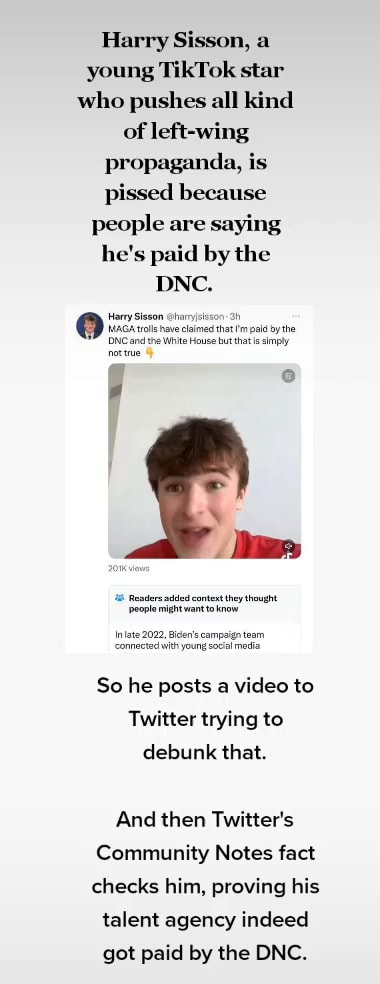 Harry Sisson, a young TikTok star who pushes all kind of left-wing ...