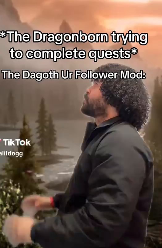 *The Dragonborn trying to complete quests* The Dagoth Ur Follower Mod ...
