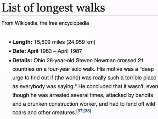 List of longest walks From Wikipedia, the free encyclopedia Length ...