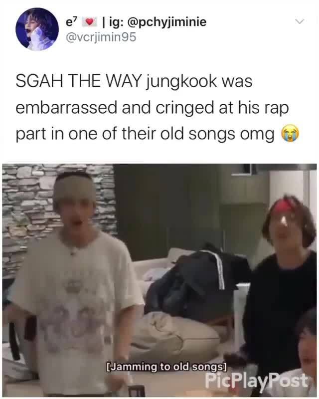 Ig: @pchyjiminie SGAH THE WAY jungkook was embarrassed and cringed at ...