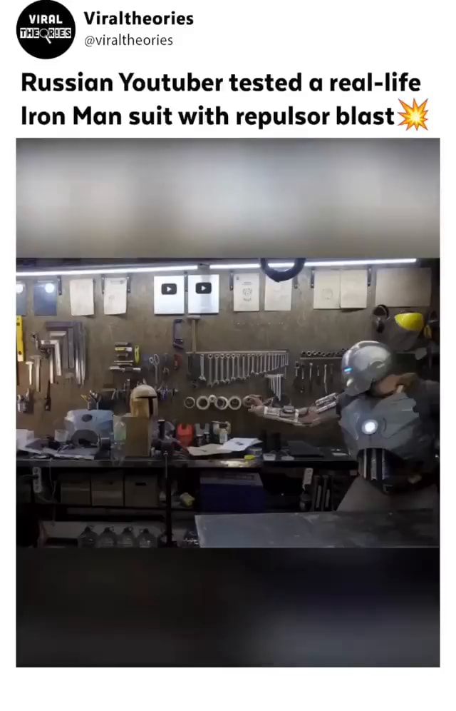 Viraltheories OM Russian Youtuber tested a real-life lron Man suit with ...