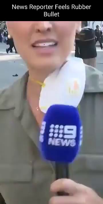 News Reporter Feels Rubber Bullet - iFunny