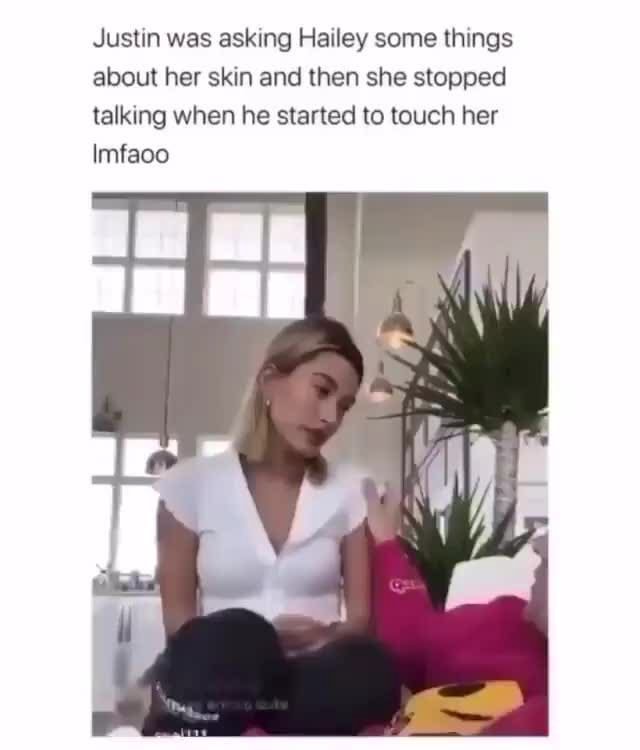 Justin was asking Hailey some things about her skin and then she ...
