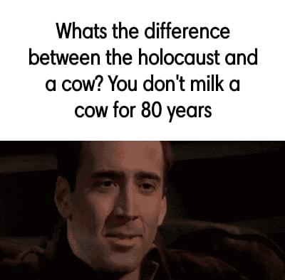 Whats the difference between the holocaust and cow? You don't milk a ...