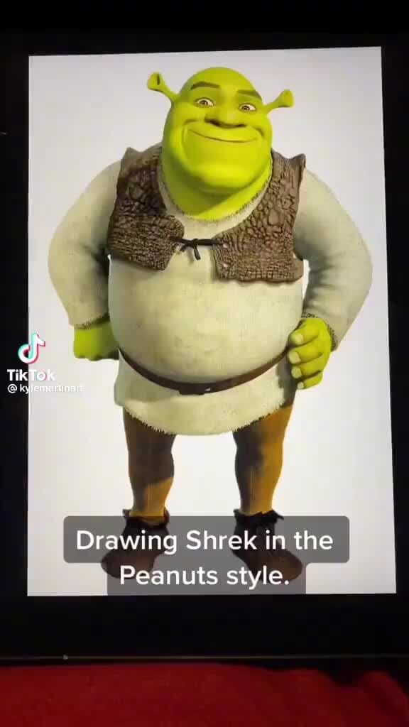Tik Tok Drawing Shrek in the Peanuts style. - iFunny