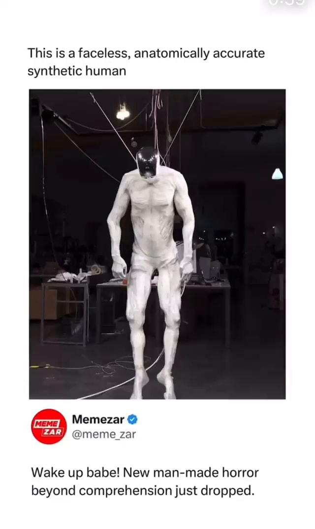 This is a faceless, anatomically accurate synthetic human Memezar @meme ...