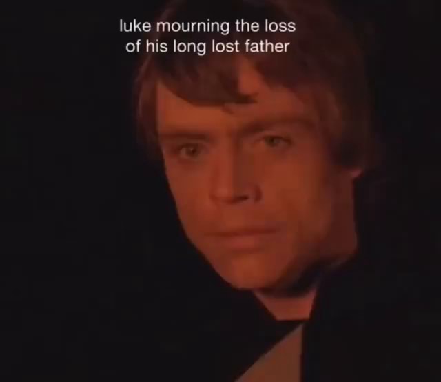 Luke mourning the loss of his long lost father - iFunny