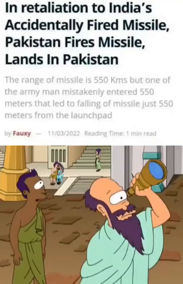 In retaliation to India's Accidentally Fired Missile, Pakistan Fires ...