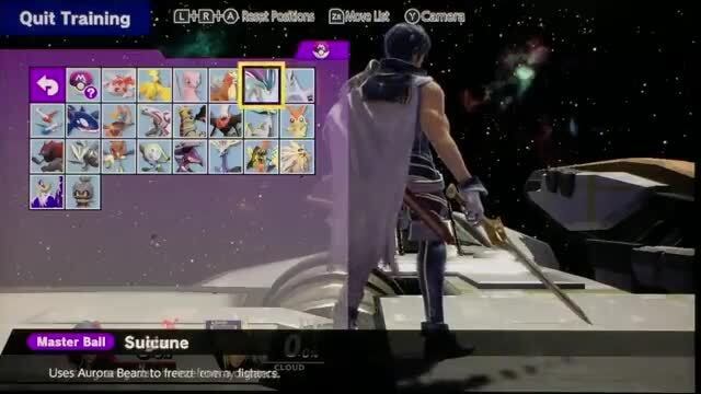 Master Ball Suicune CLOUD Uses Aurora Beam to freeze enemy fighters ...