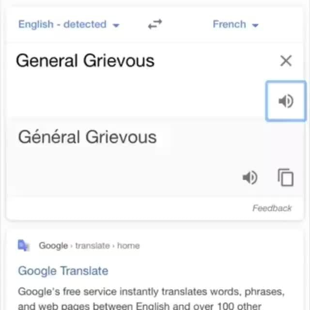 English detected e! French General Grievous Général Grievous om ...