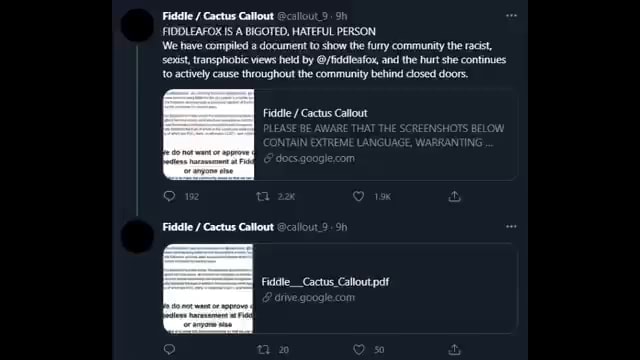 Fiddle / Cactus Callout FIDOLEAFOX IS BIGOTED, HATEFUL PERSON We have ...
