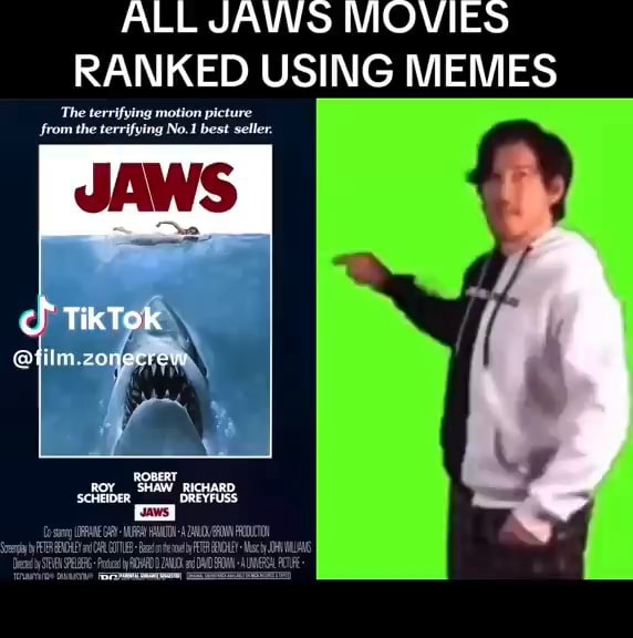 ALL JAWS MOVIES RANKED USING MEMES terrifying motion pict from the boat ...