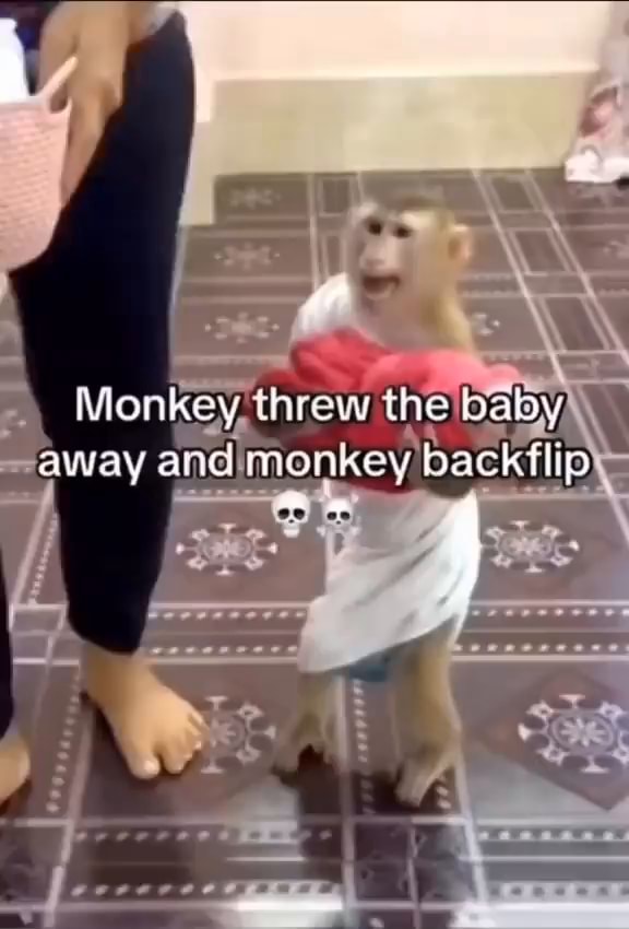 Monkey: threw the baby away anc monkey - iFunny
