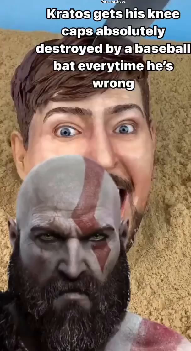 Kratos gets his knee caps absolutely destroyed by a baseball bat ...