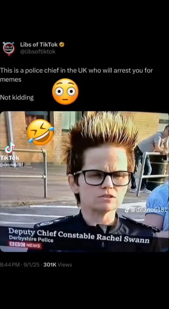 Libs of TikTok @ libsoftiktok This is a police chief in the UK who will ...