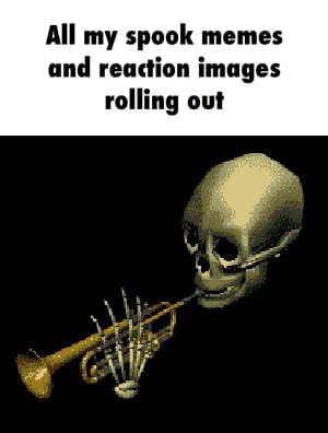 All my spook memes and reaction images rolling out - )