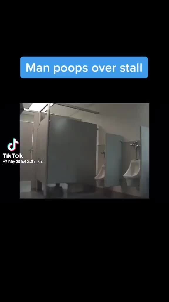 Man poops over stall cf TikTok kid - iFunny