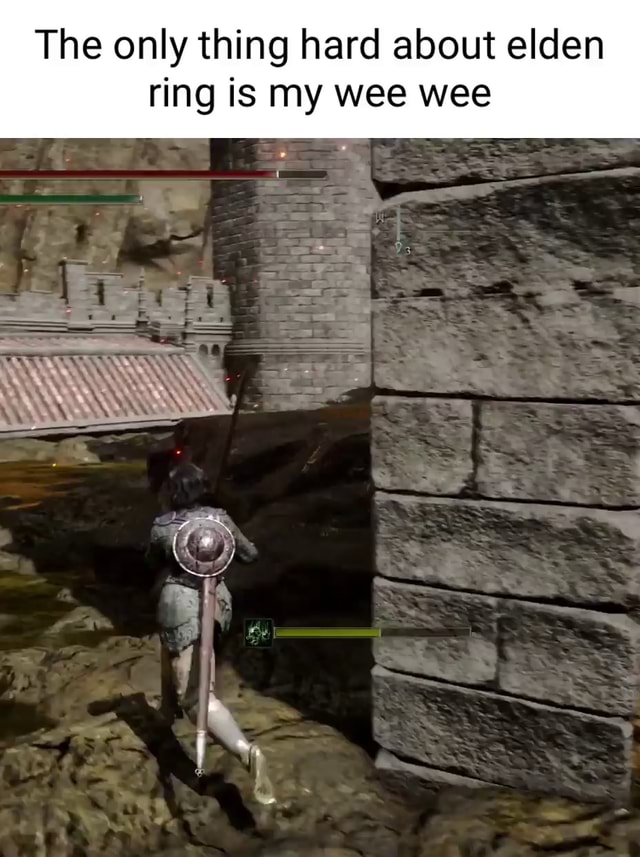 The only thing hard about elden ring is my wee wee '4 me. SSE SS - - iFunny