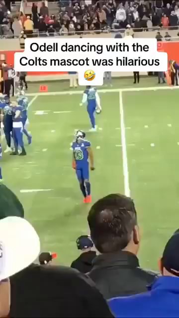 = Odell dancing with the Colts mascot was hilarious - iFunny