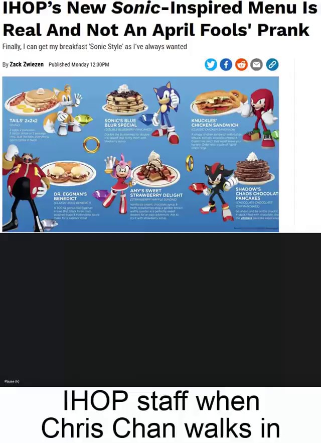 IHOP's New Sonic-Inspired Menu Is Real And Not An April Fools' Prank my ...