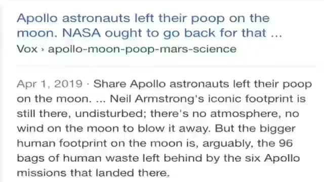 Apollo astronauts left their poop on the moon. NASA ought to go back ...