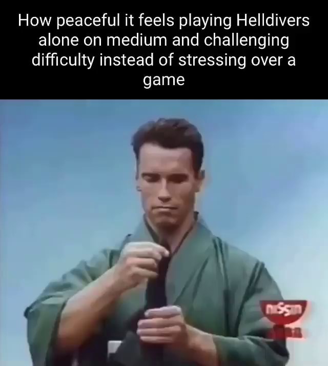 How peaceful it feels playing Helldivers alone on medium and ...