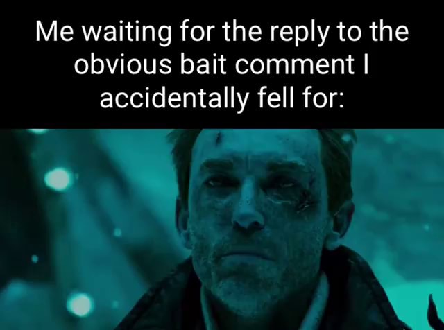 Me waiting for the reply to the obvious bait comment I accidentally ...