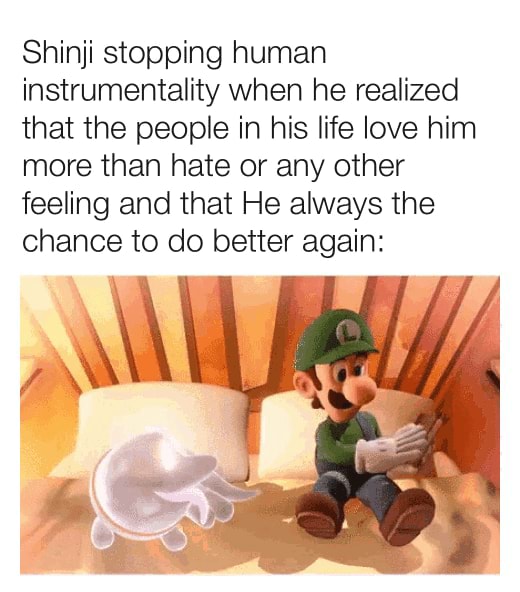 Shinji stopping human instrumentality when he realized that the people ...