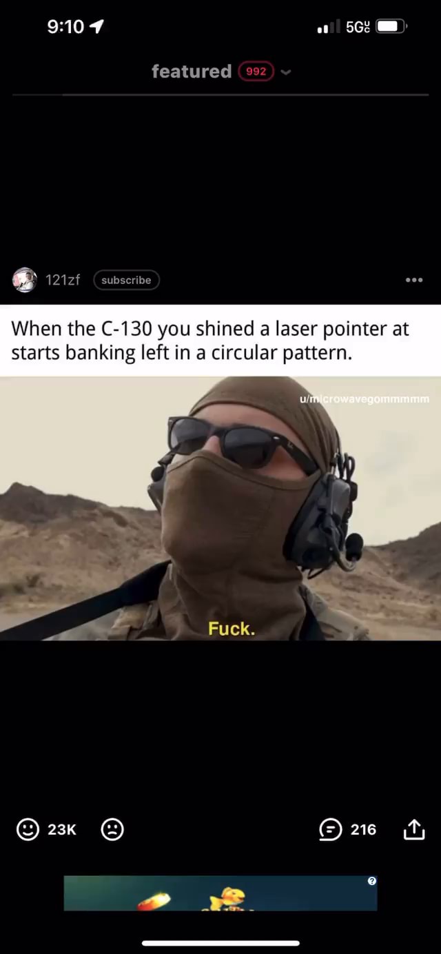 7 featured ~ When the C-130 you shined a laser pointer at starts ...