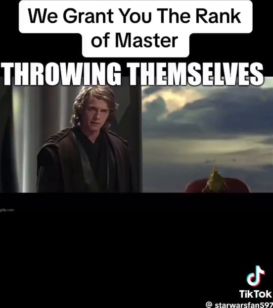 We Grant You The Rank of Master THROWING THEMSELVES, TikTok - iFunny
