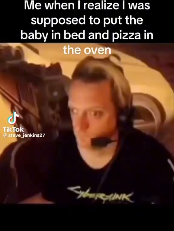 Baby in bed and pizza in Me when I realize I was supposed to put the ...