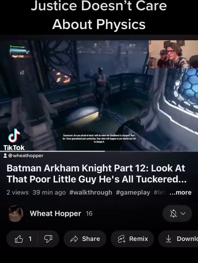 Justice Doesn't Care About Physics TikTok @wheathopper Batman Arkham ...