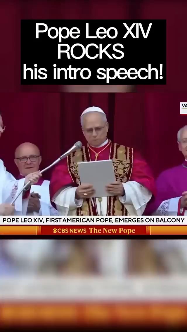 Pope Leo XIV ROCKS his intro speech! POPE LEO XIV, FIRST AMERICAN POPE ...