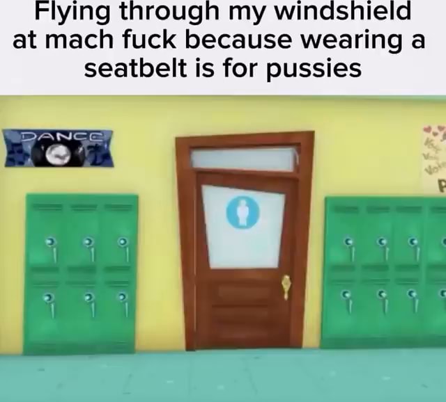 Flying through my windshield at mach fuck because wearing a seatbelt is ...