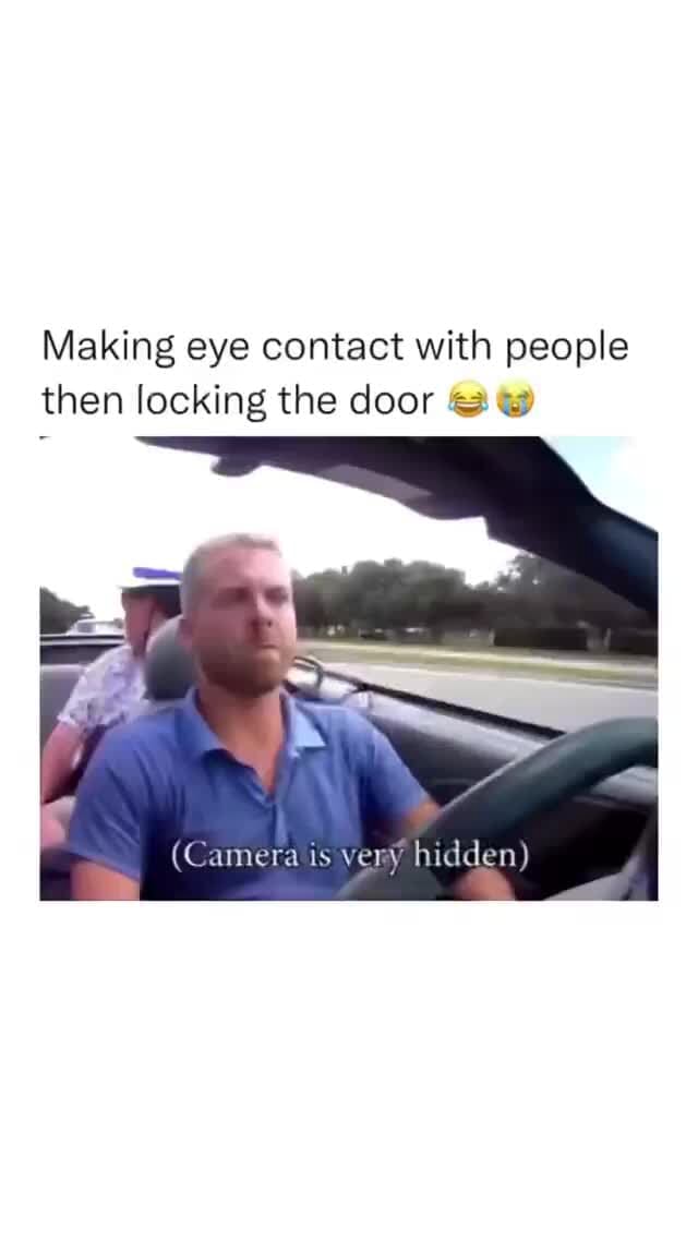 Making eye contact with people then locking the door (Camera is very ...