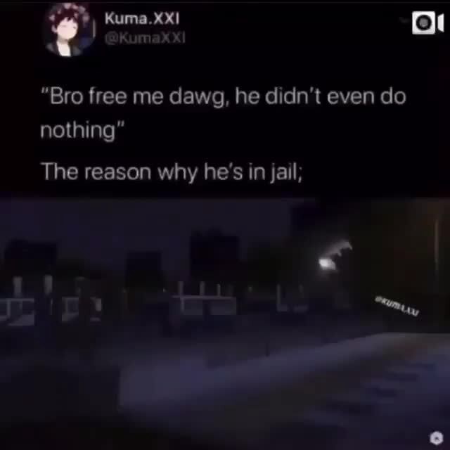 "Bro free me dawg, he didn't even do The reason why he's in jail; - iFunny