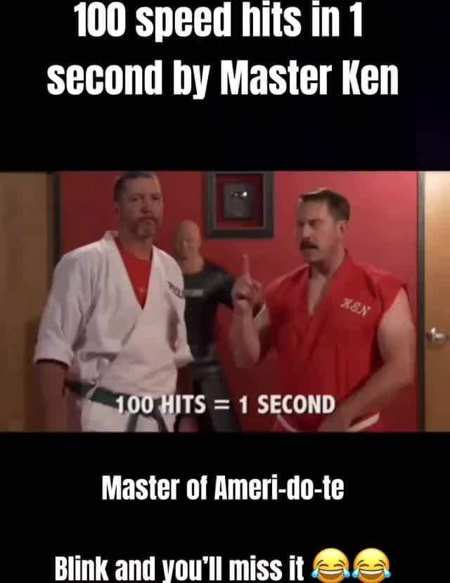 100 speed hits in 1 second by Master Ken Rey TS = 1 SECOND Master of Ameri-do-te Blink and you ...