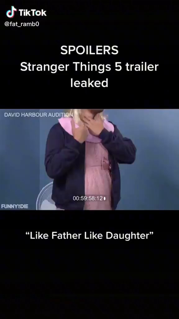 TikTok @fat_rambO SPOILERS Stranger Things trailer leaked DAVID HARBOUR ...