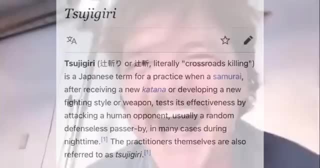Tsujigiri Tsujigiri literally "crossroads killing") is a Japanese term ...